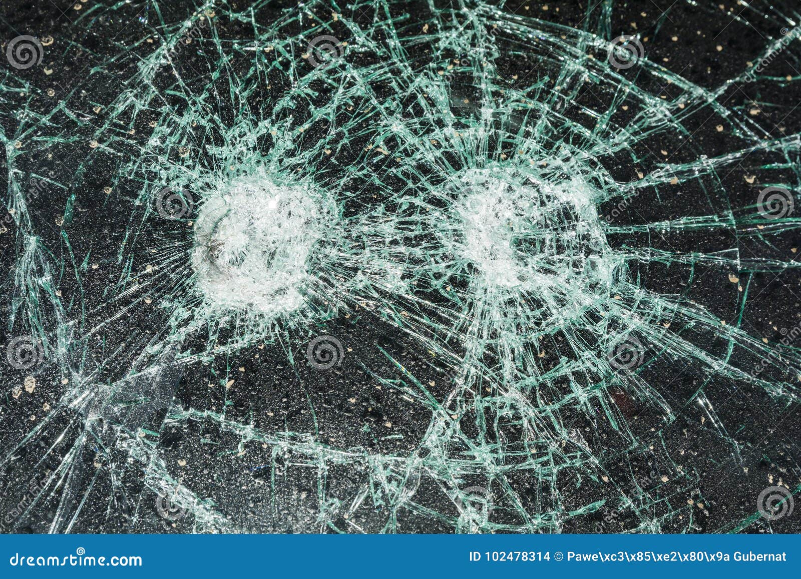 Cracked car window. stock photo. Image of danger, damage - 102478314