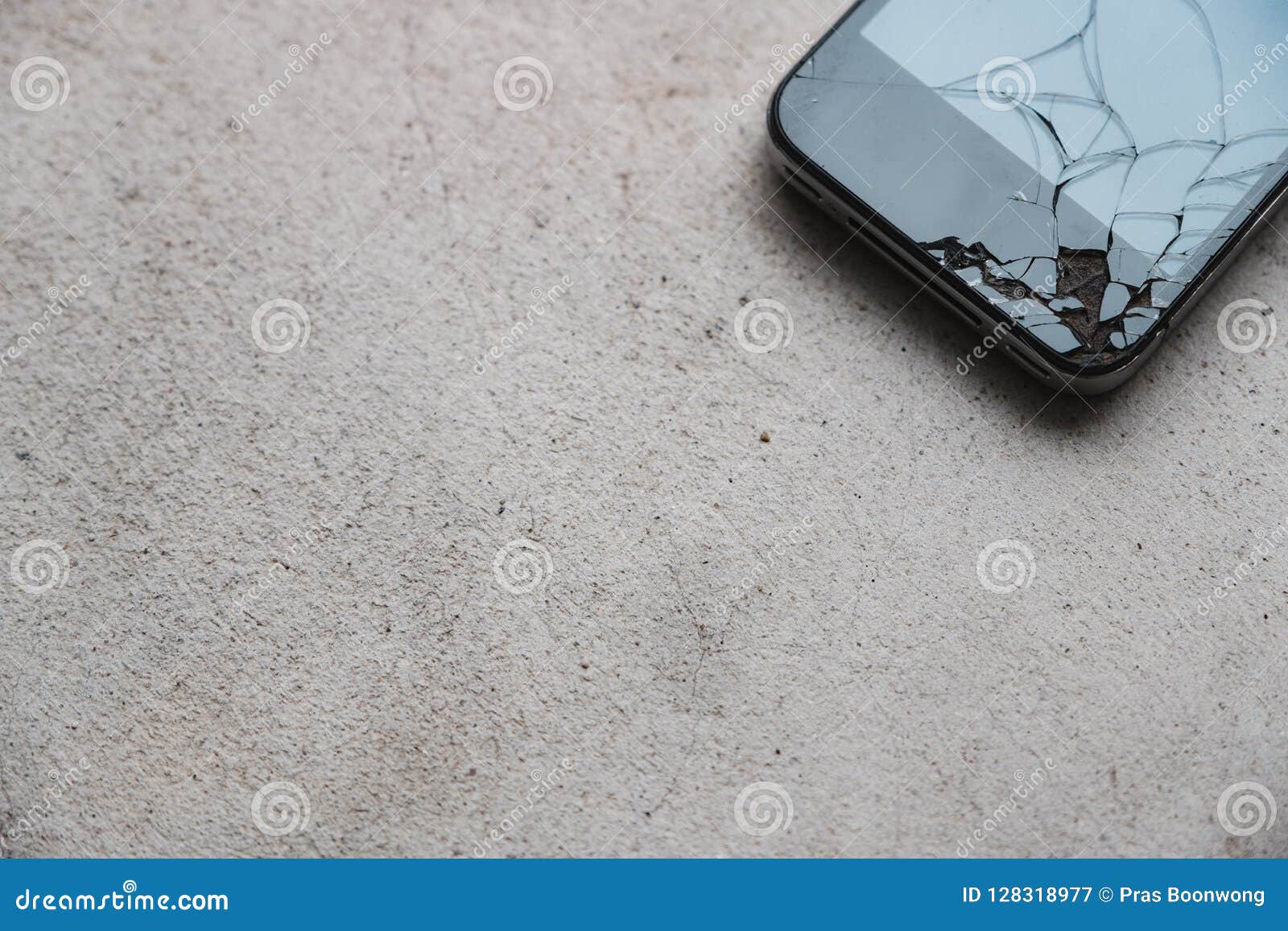 Cracked Cell Phone on the Floor Stock Image - Image of damage, drop ...