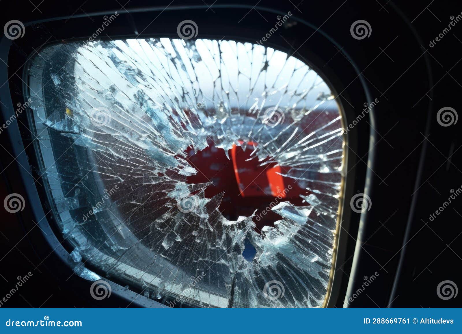 Cracked Cockpit Window from Impact Stock Image - Image of shattered ...