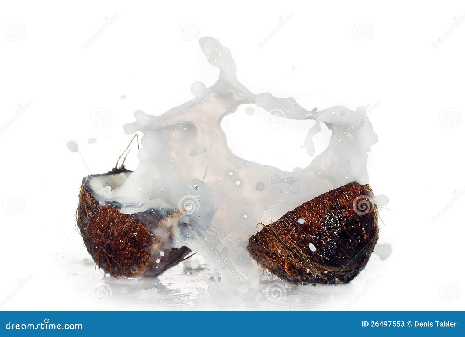 Cracked coconut stock image. Image of spilling, milk - 26497553
