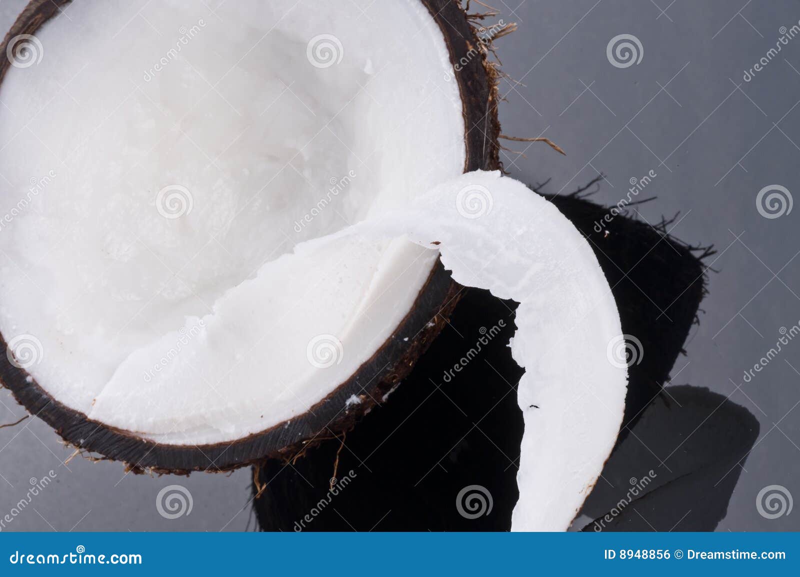 Cracked coconut stock photo. Image of macro, ingredient - 8948856