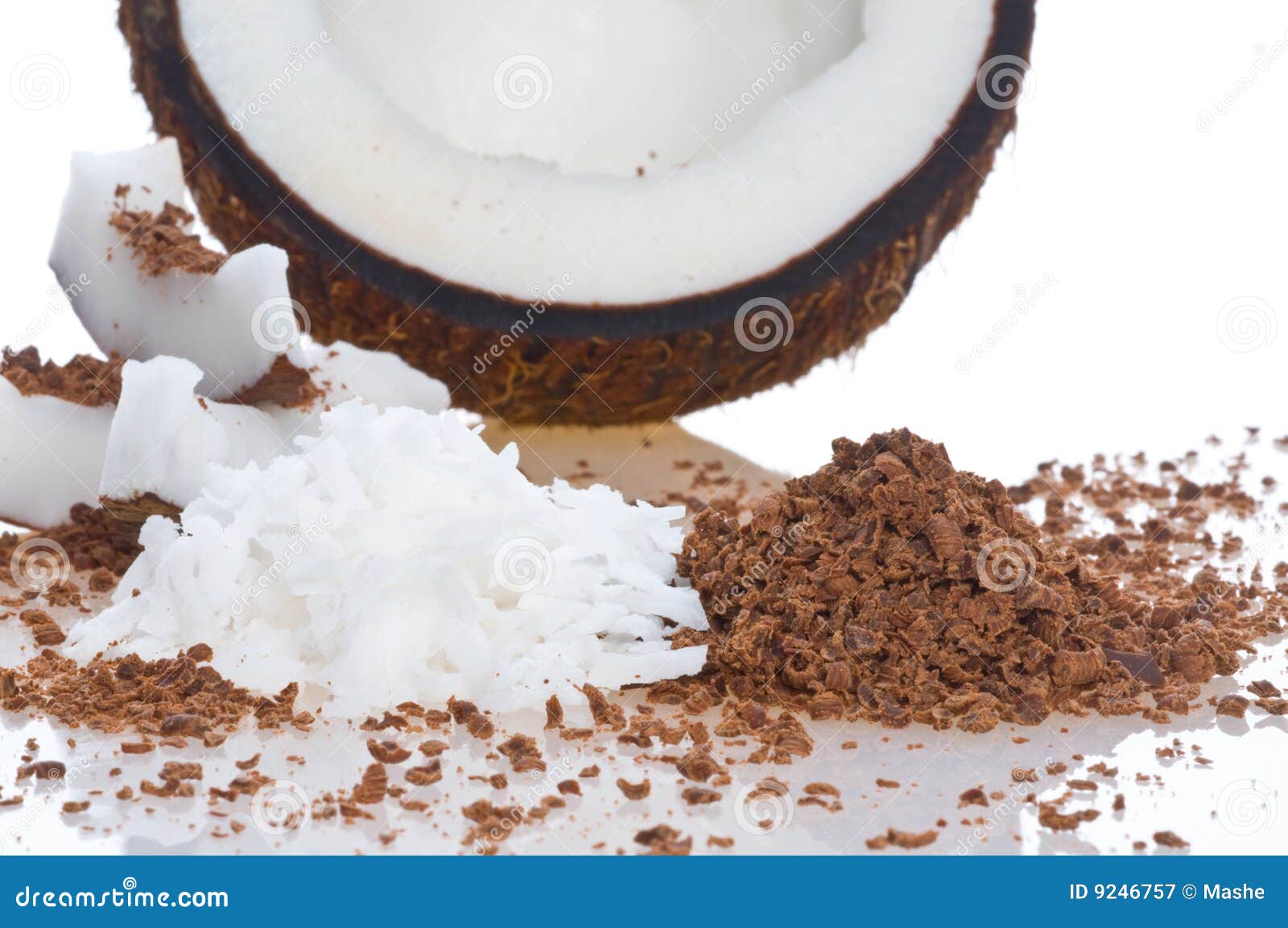 Cracked coconut stock image. Image of opened, coconut - 9246757