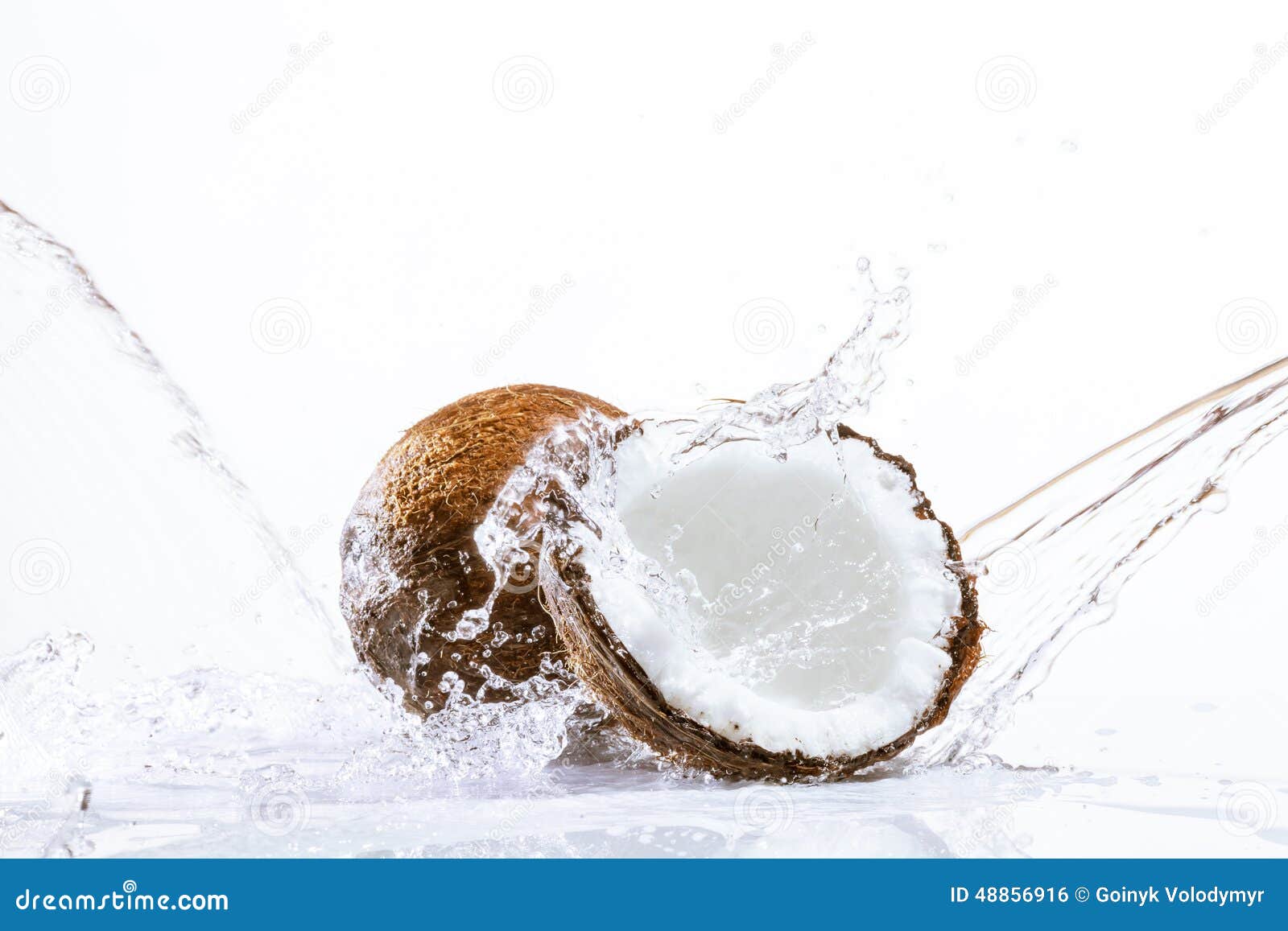 Cracked coconut stock photo. Image of food, isolated - 48856916