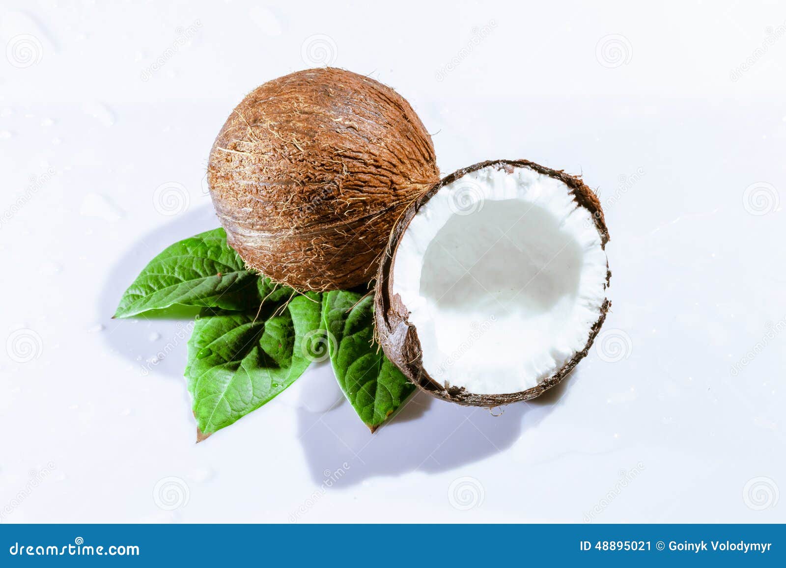 Cracked coconut stock image. Image of beverage, hawaii - 48895021