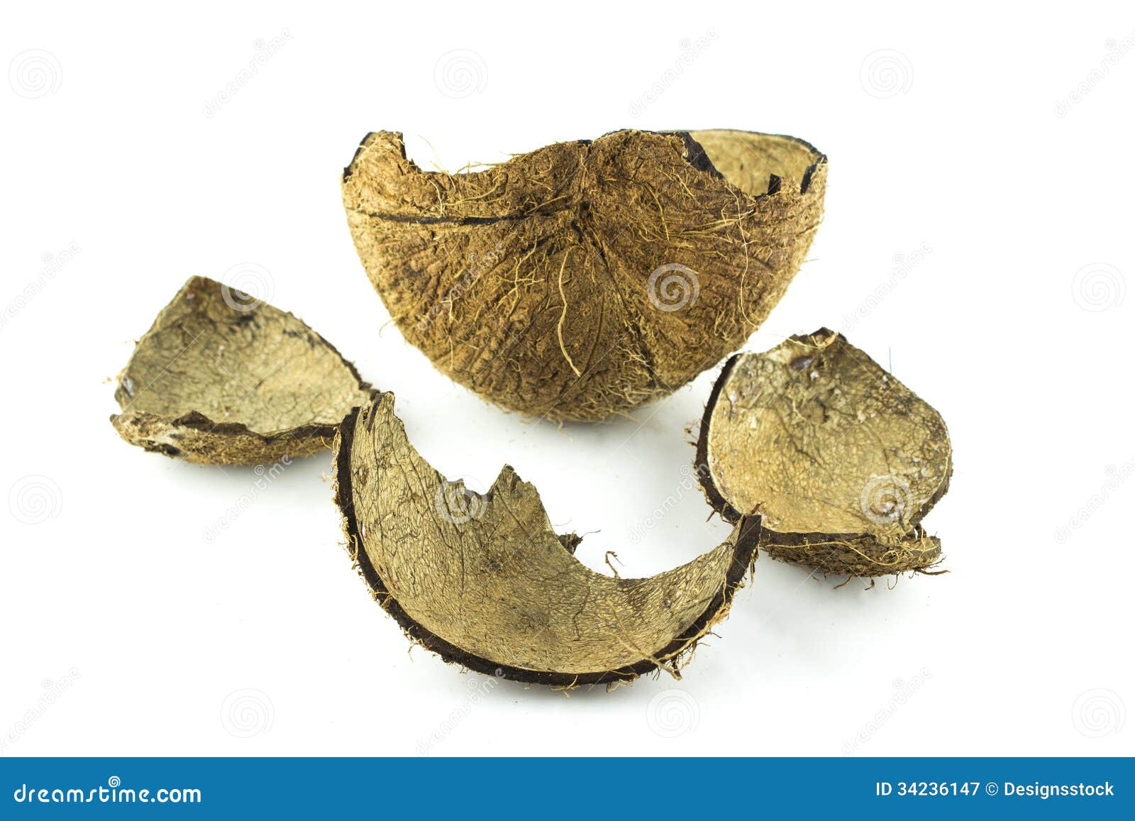 Cracked coconut shell stock image. Image of diet, cracked - 34236147