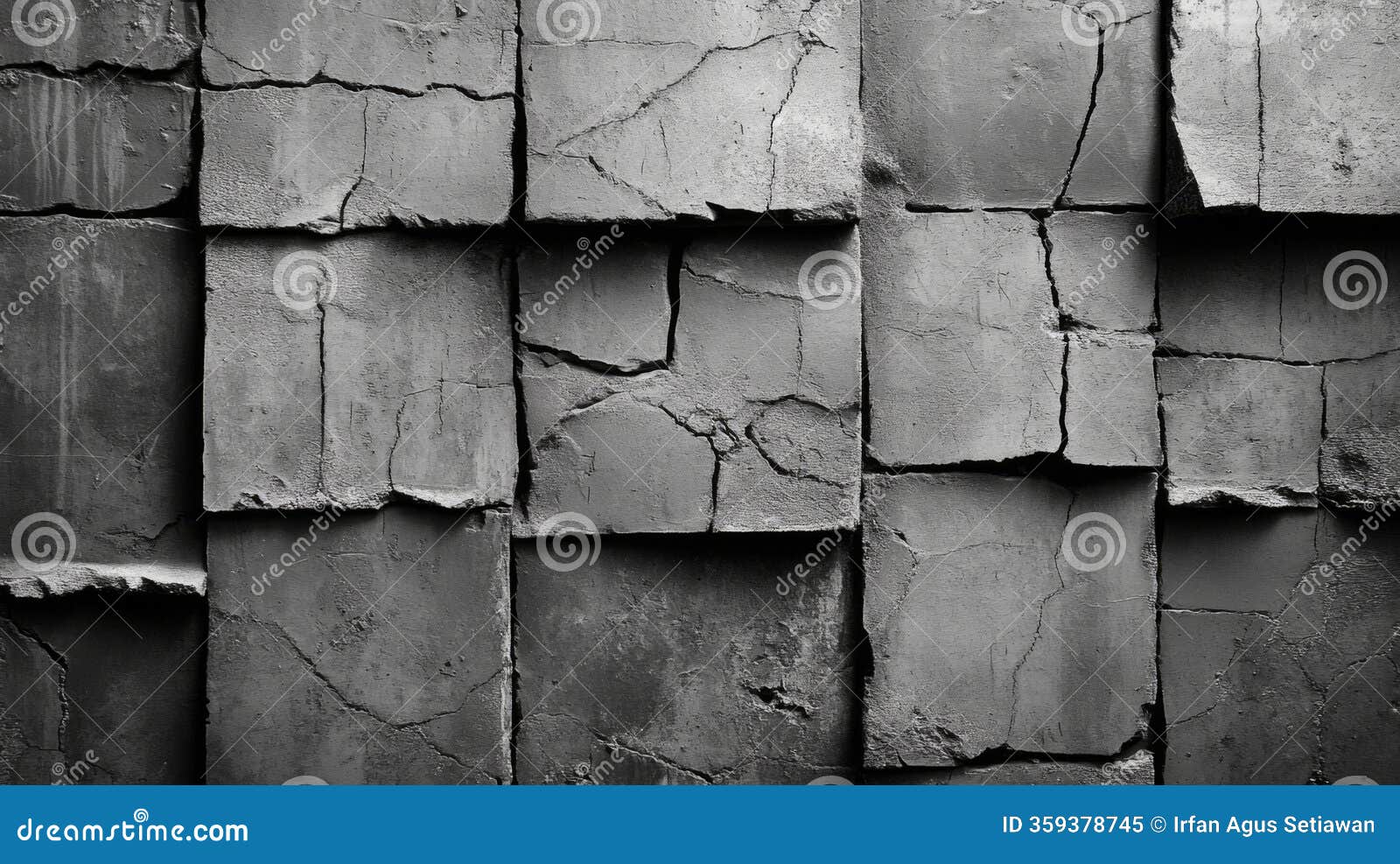 Cracked Concrete Block Wall Texture Abstract Stock Illustration ...
