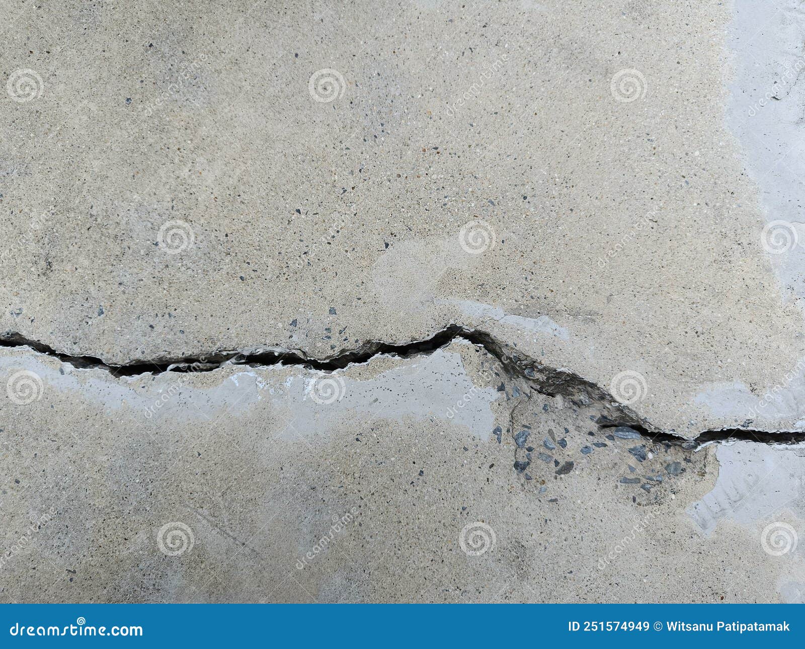 Cracked Concrete Building or Floor Cement Wall Broken at the Outside ...