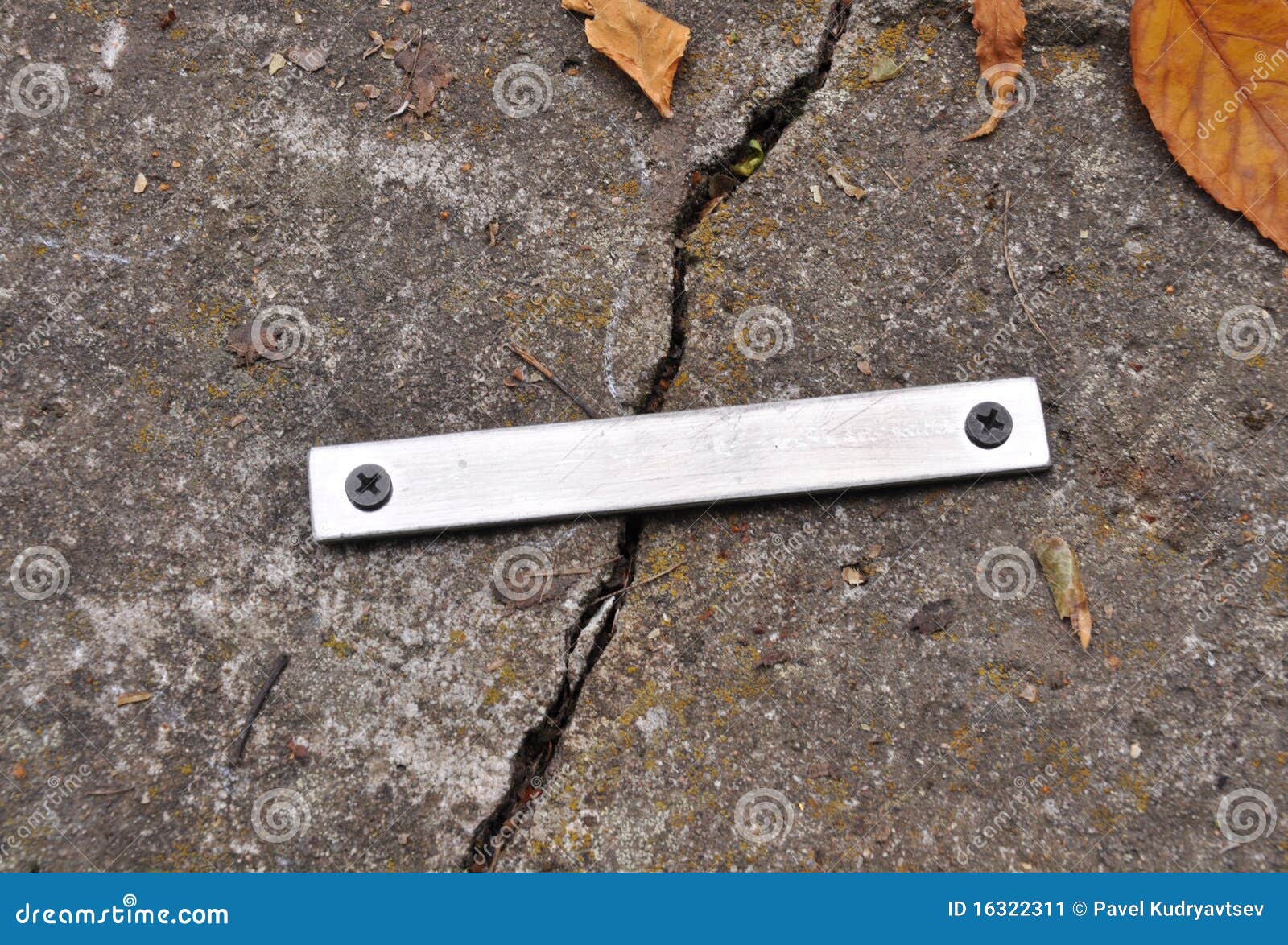Cracked Concrete and Metal Part Stock Image - Image of gritty, debris ...