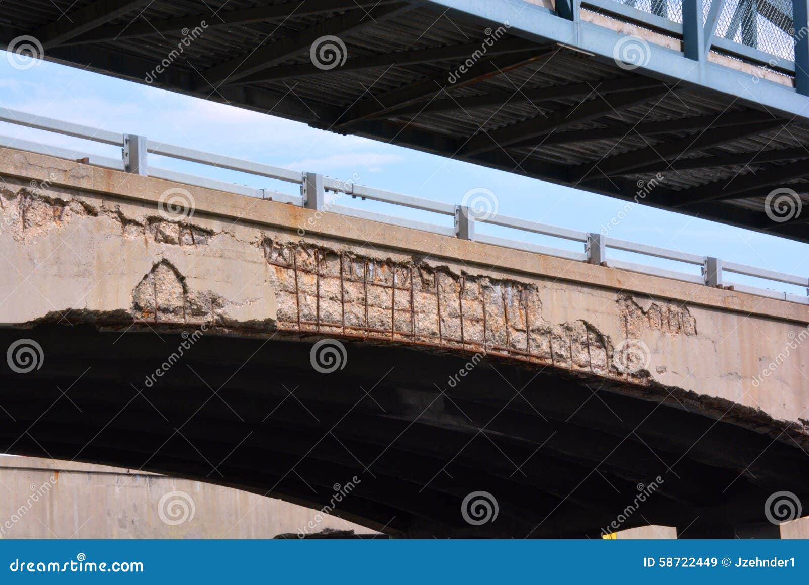 Cracked Aging Concrete Highway Overpass Stock Image - Image of cracked ...