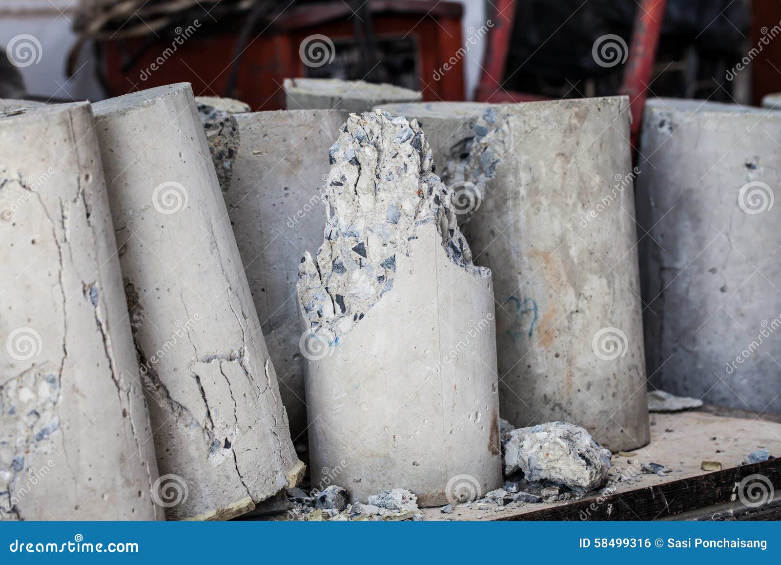 Cracked Concrete after Testing Stock Photo - Image of decay, heavy ...