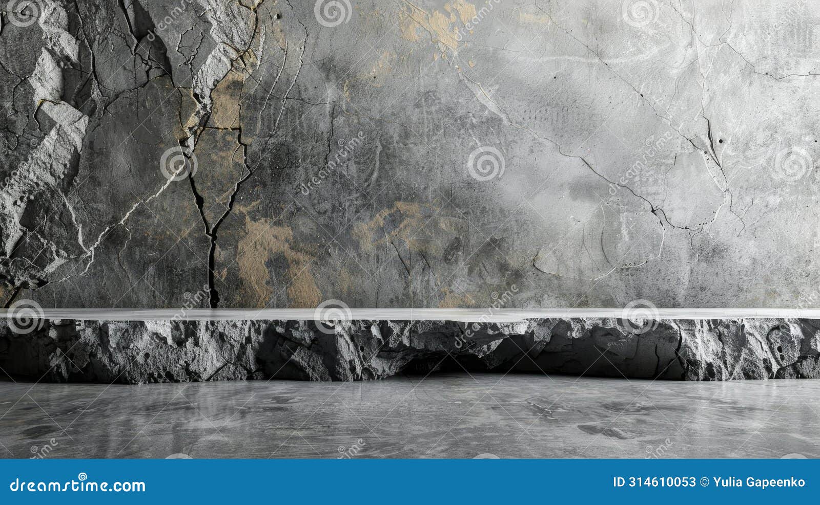 Cracked Concrete Wall stock image. Image of fissures - 314610053