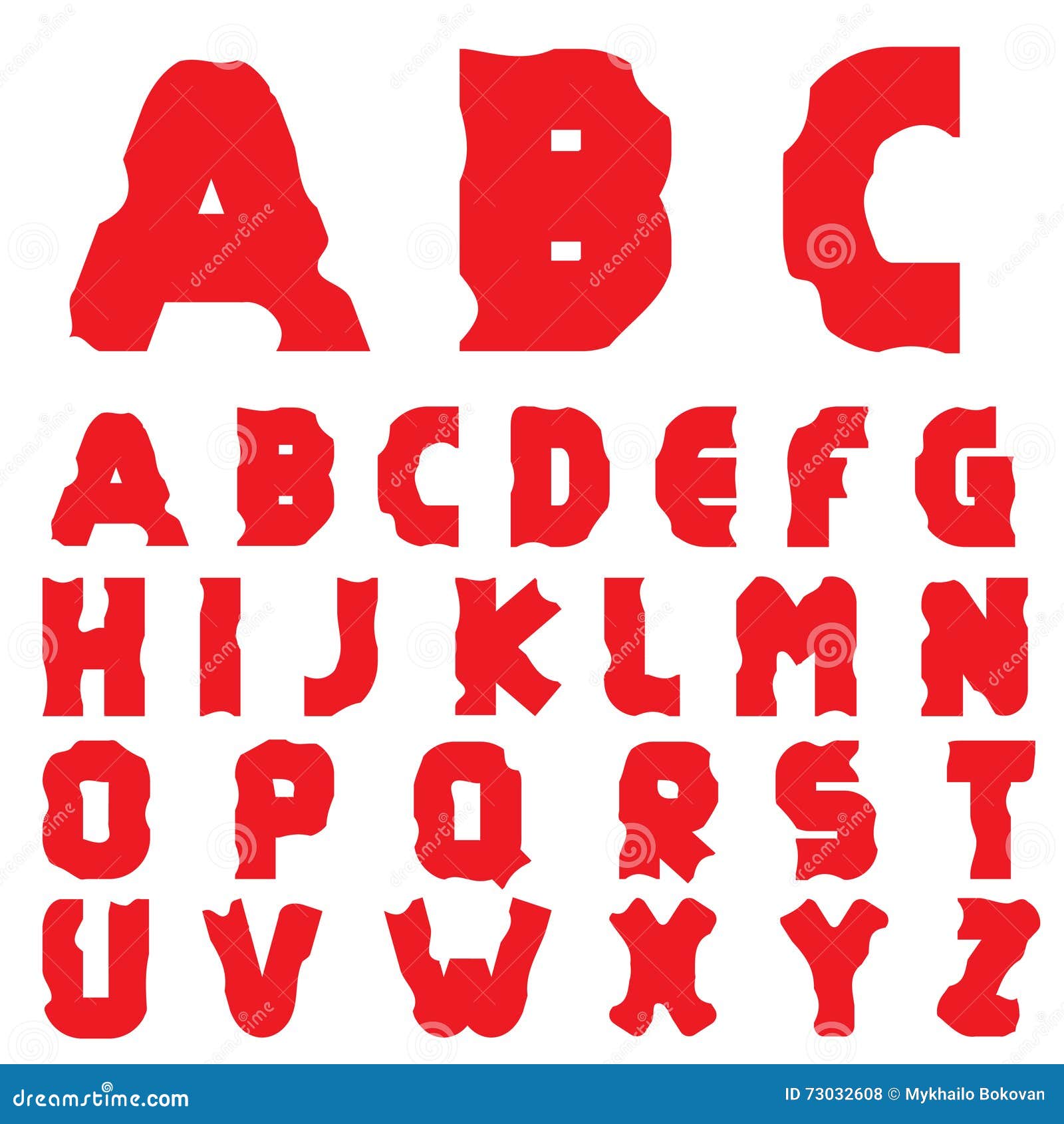 Cracked creative alphabet stock vector. Illustration of accident - 73032608