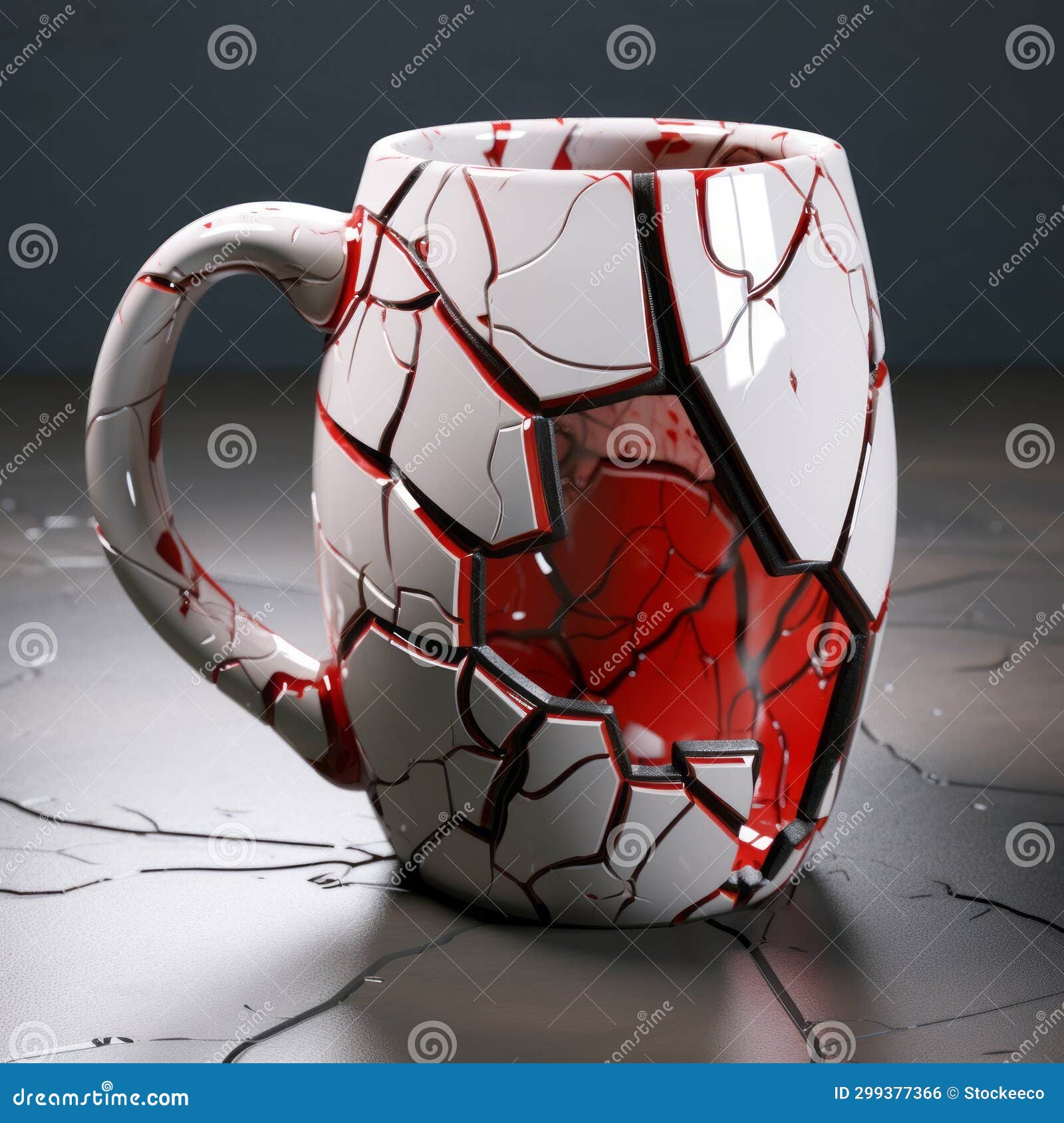 Horror-inspired Broken Glass Mug Rendered in Cinema4d Stock ...