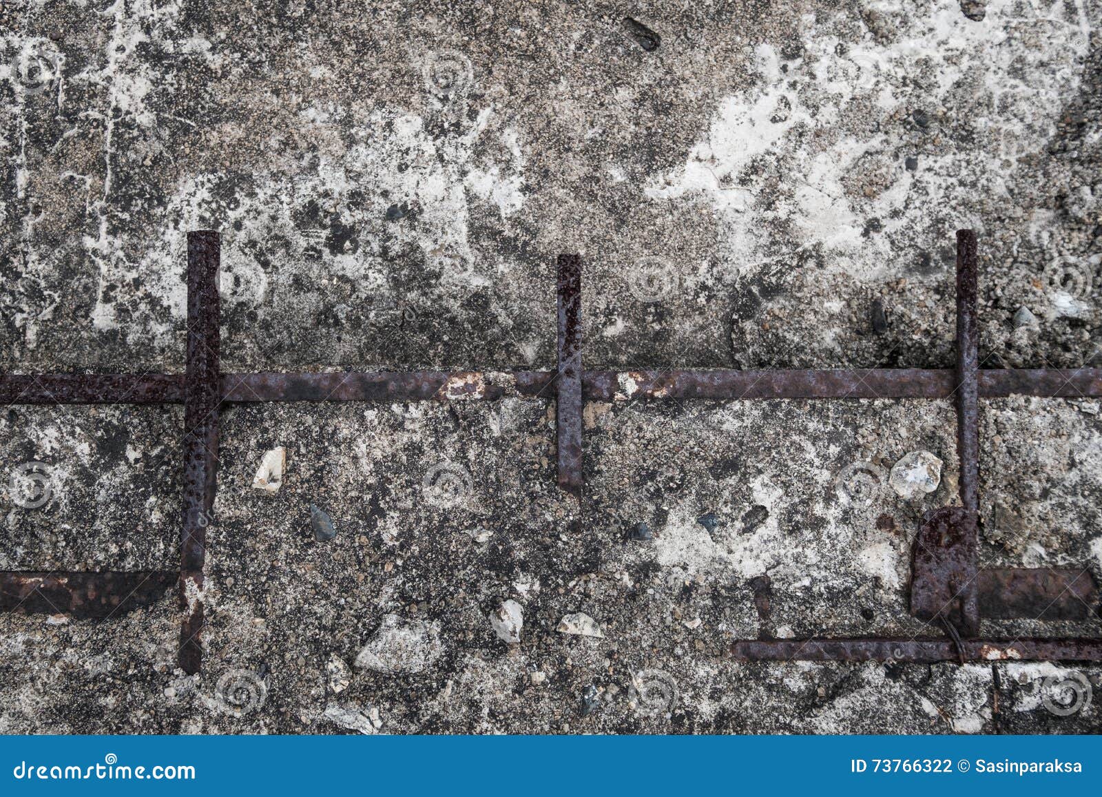 Cracked Damaged Concrete with Old Rusty Steel Rod Stock Photo - Image ...