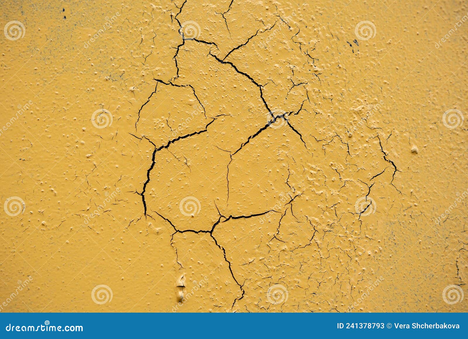 Cracked and Damaged Painted Surface of a Building or Wall. Texture ...