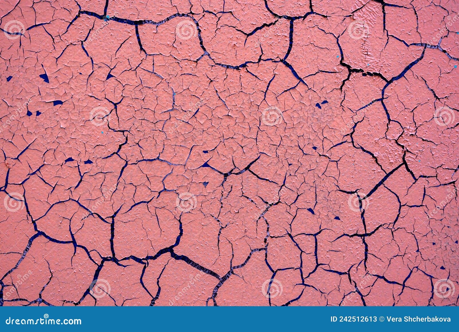 Cracked and Damaged Painted Surface of a Building or Wall. Texture ...