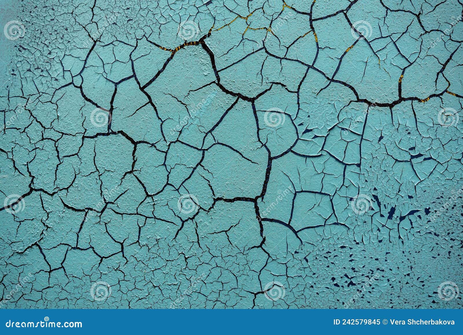 Cracked and Damaged Painted Surface of a Building or Wall. Texture ...