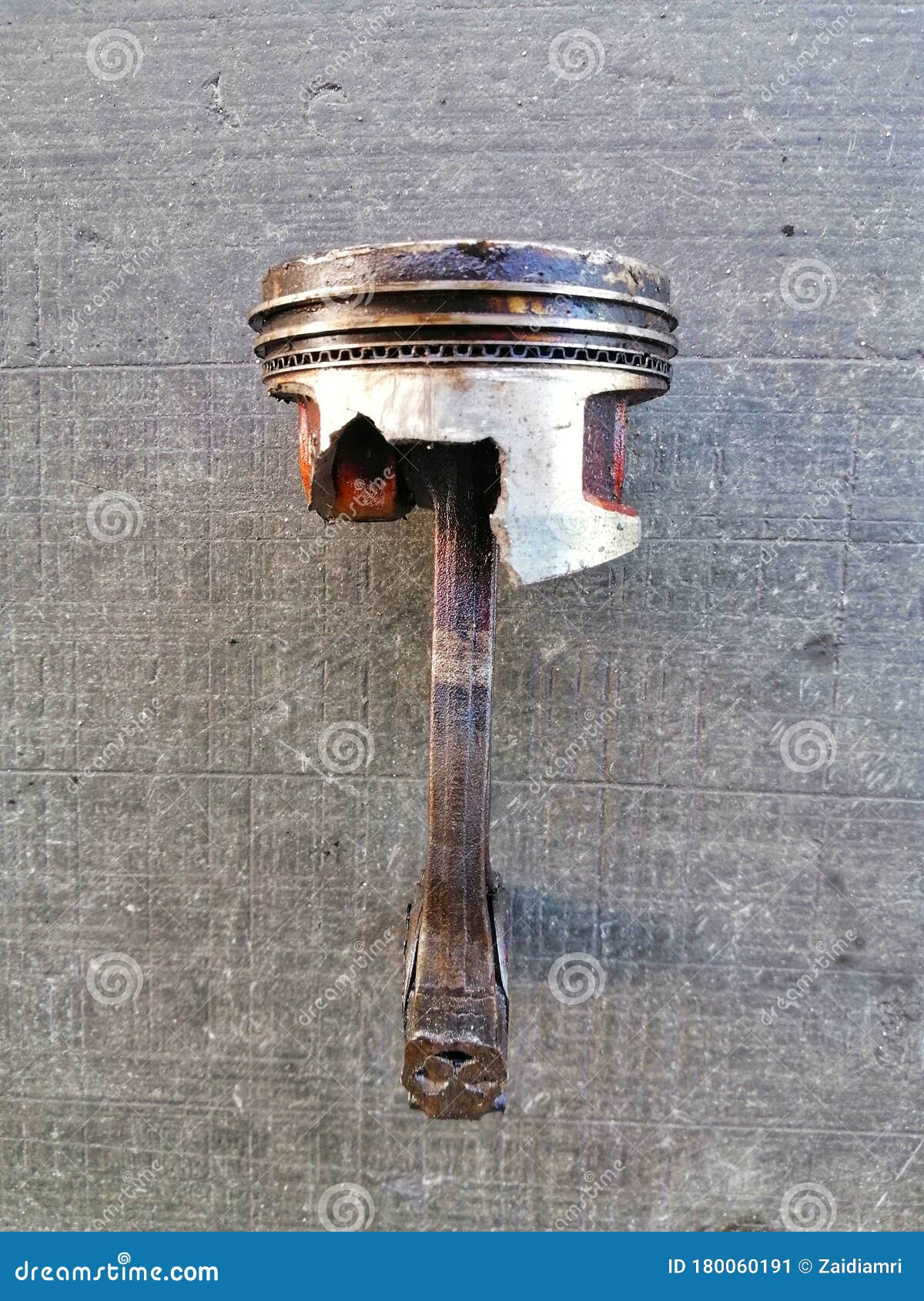 Cracked, Dirty and Broken Piston Head Stock Image - Image of broken ...