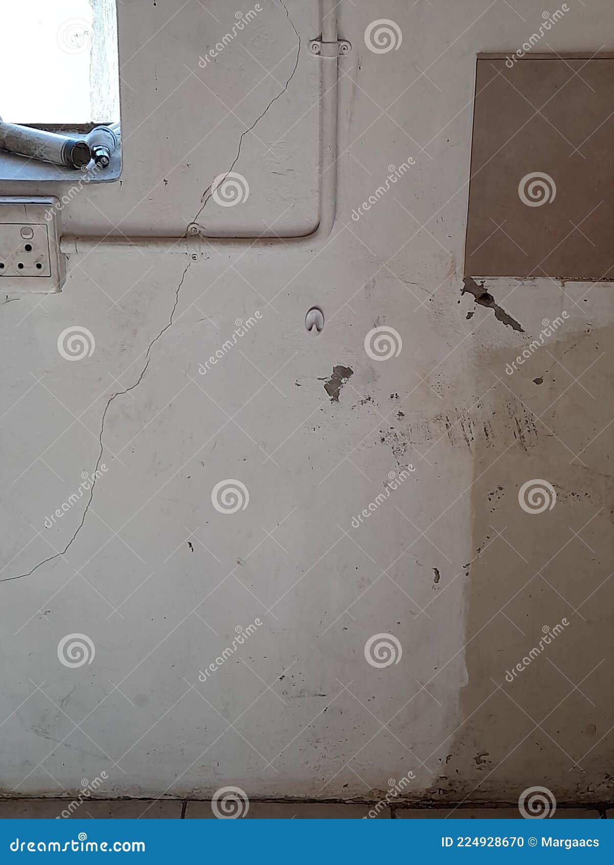 Cracked and Dirty Kitchen Wall Stock Photo - Image of dirty, cracked ...