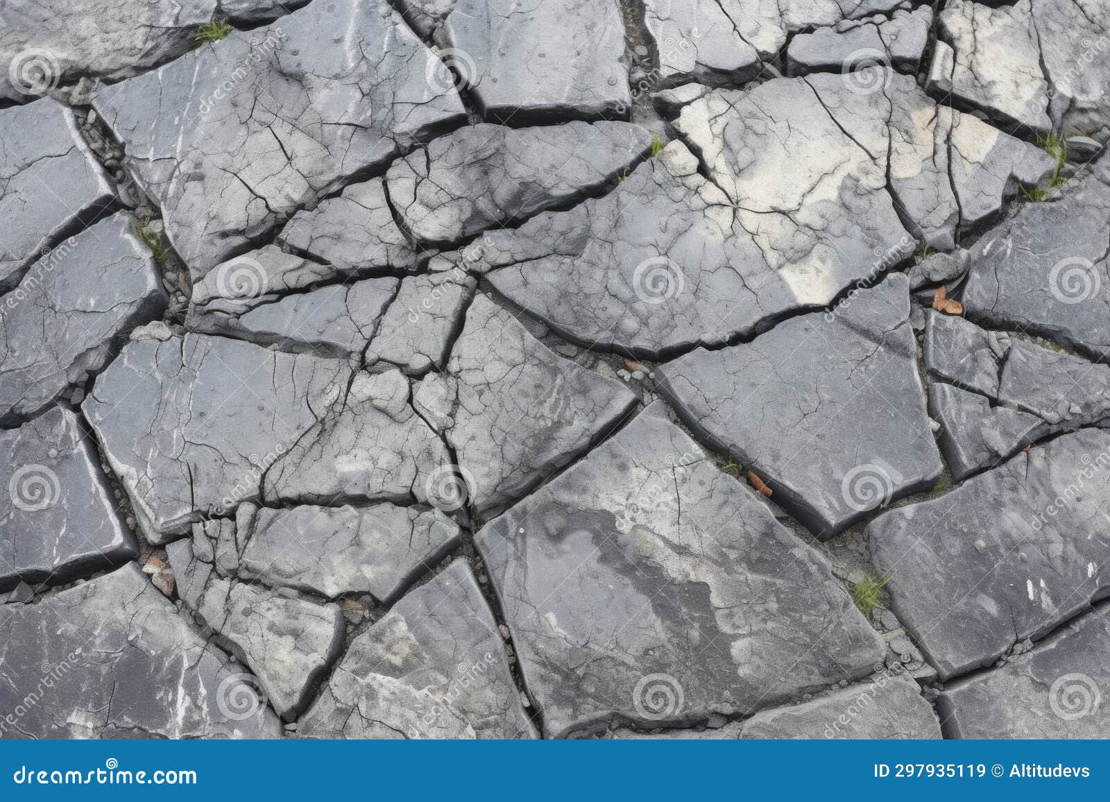 Cracked and Distressed Concrete Pavement Stock Image - Image of ...