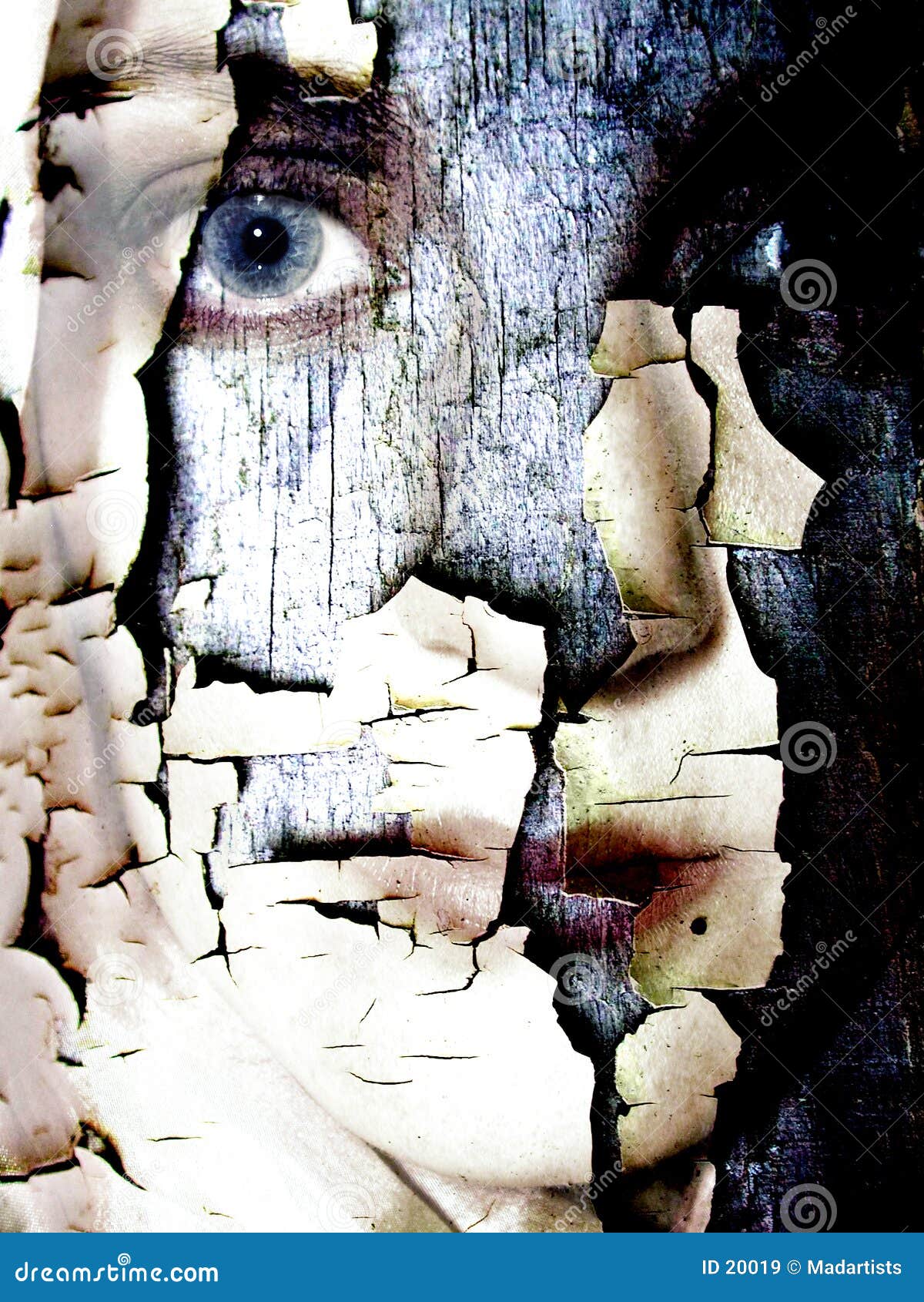 Cracked Dry Skin Female Face Stock Illustration - Illustration of crack ...