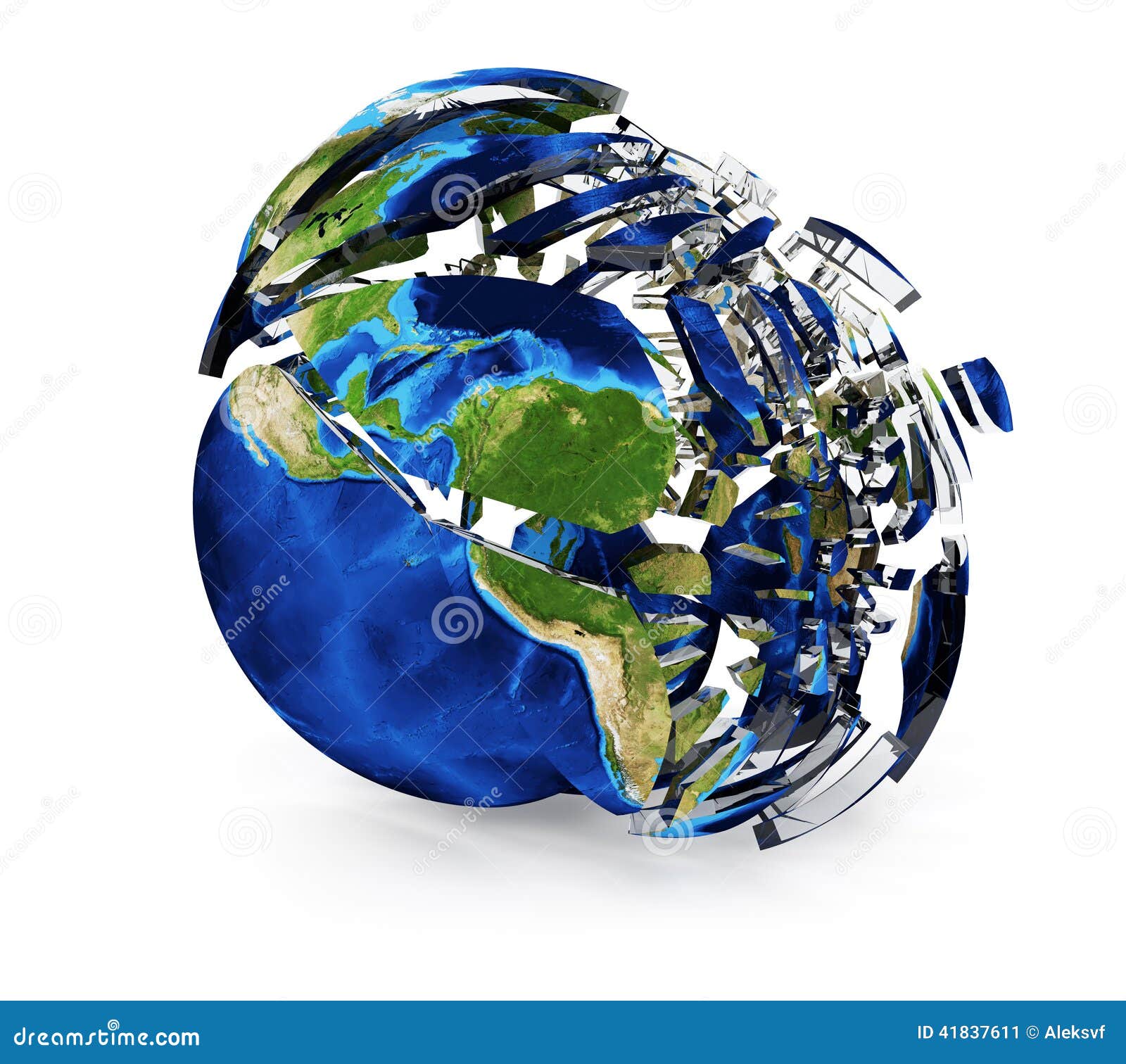 Cracked Earth Globe Stock Illustration - Image: 41837611