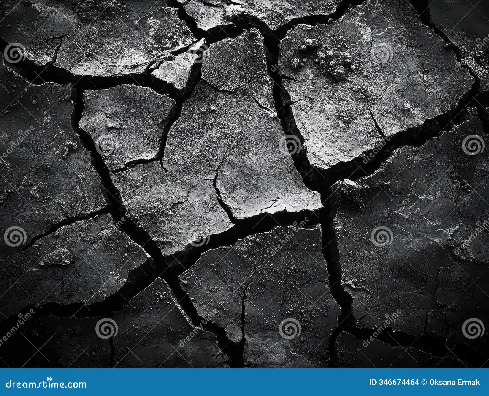 Cracked Earth Pattern Dry Soil, Desert Landscape, Dramatic Lighting ...