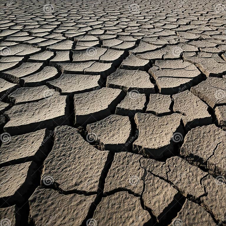 Cracked Earth Patterns in Drought Conditions Stock Illustration ...