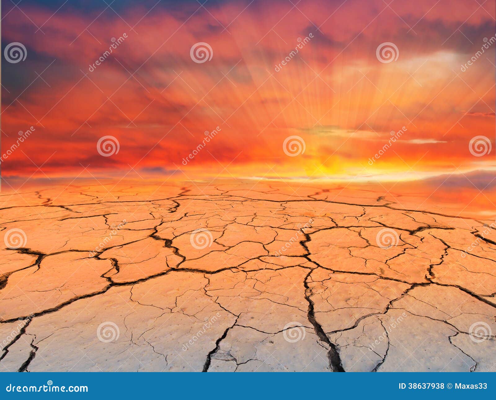 Cracked earth on sunset. stock photo. Image of arid, fantasy - 38637938