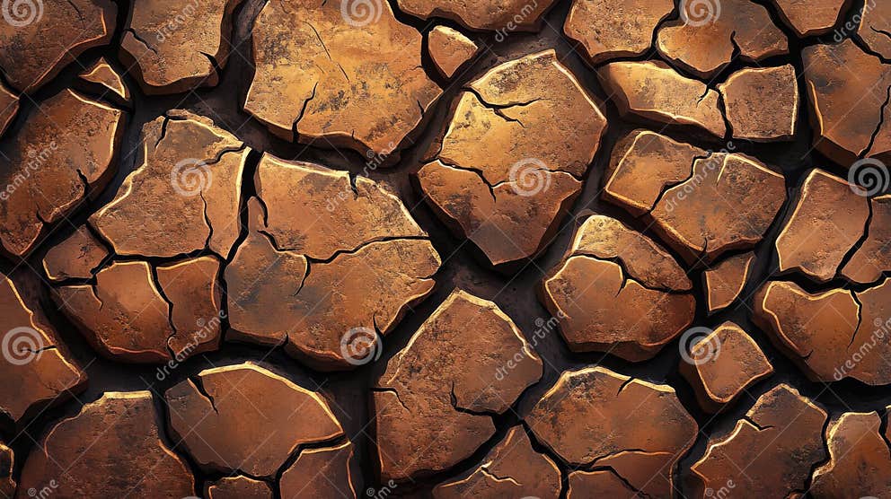 Cracked Earth Texture Pattern Stock Illustration - Illustration of rock ...