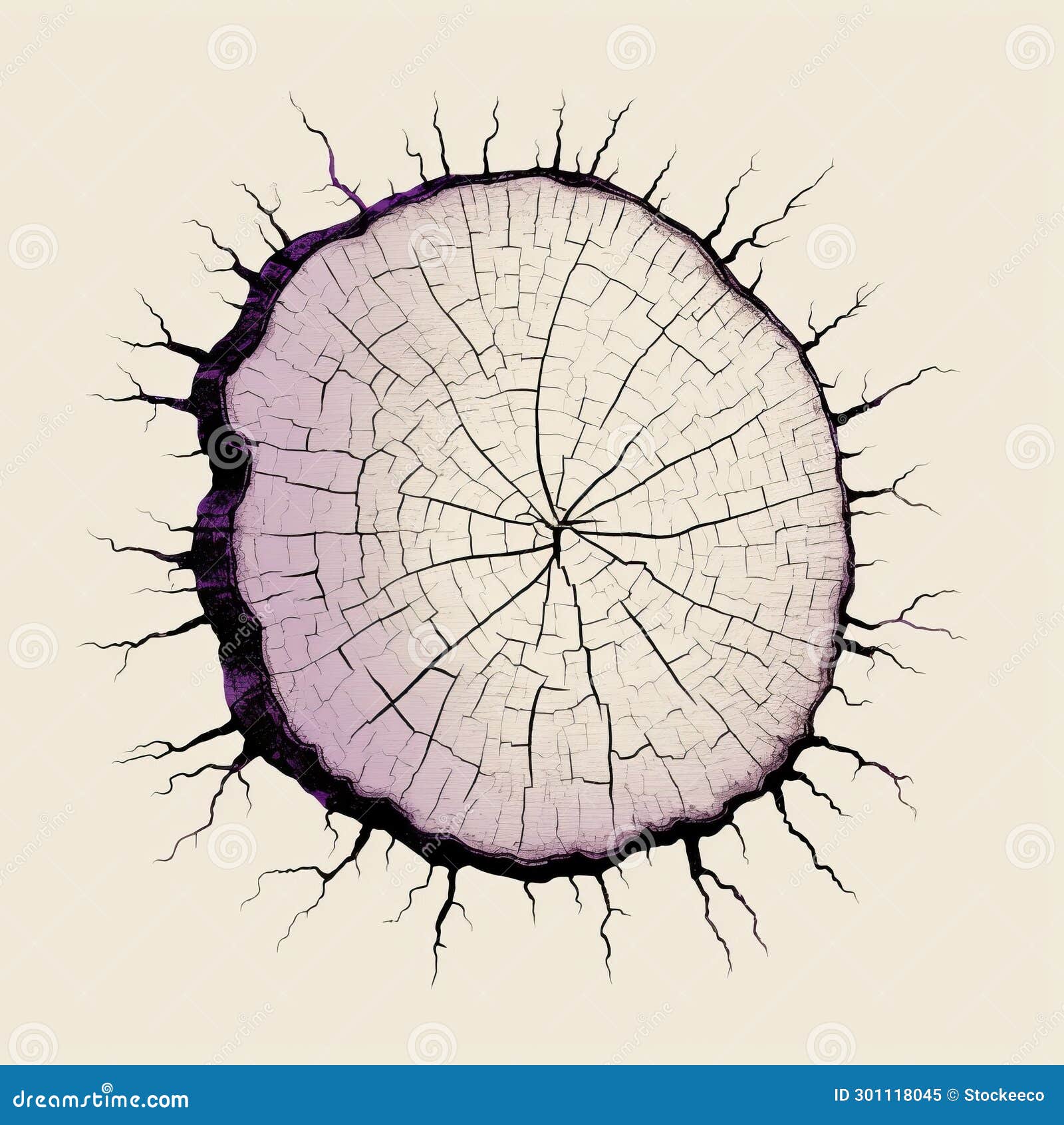 Cracked Edge Tree: a Hyper-detailed Illustration with Rustic Texture ...