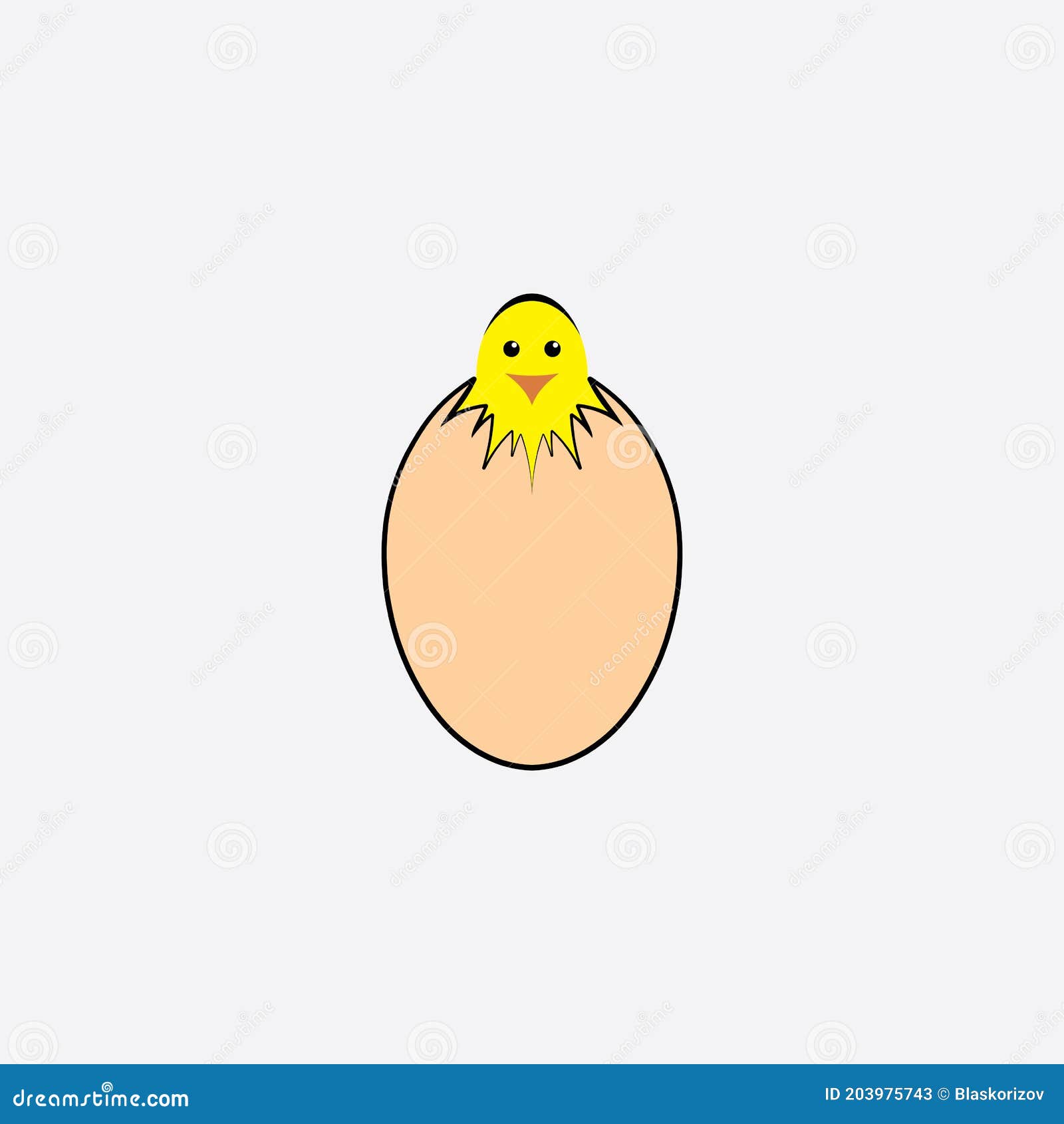 Cracked Egg with Chick Inside Vector Stock Vector - Illustration of ...