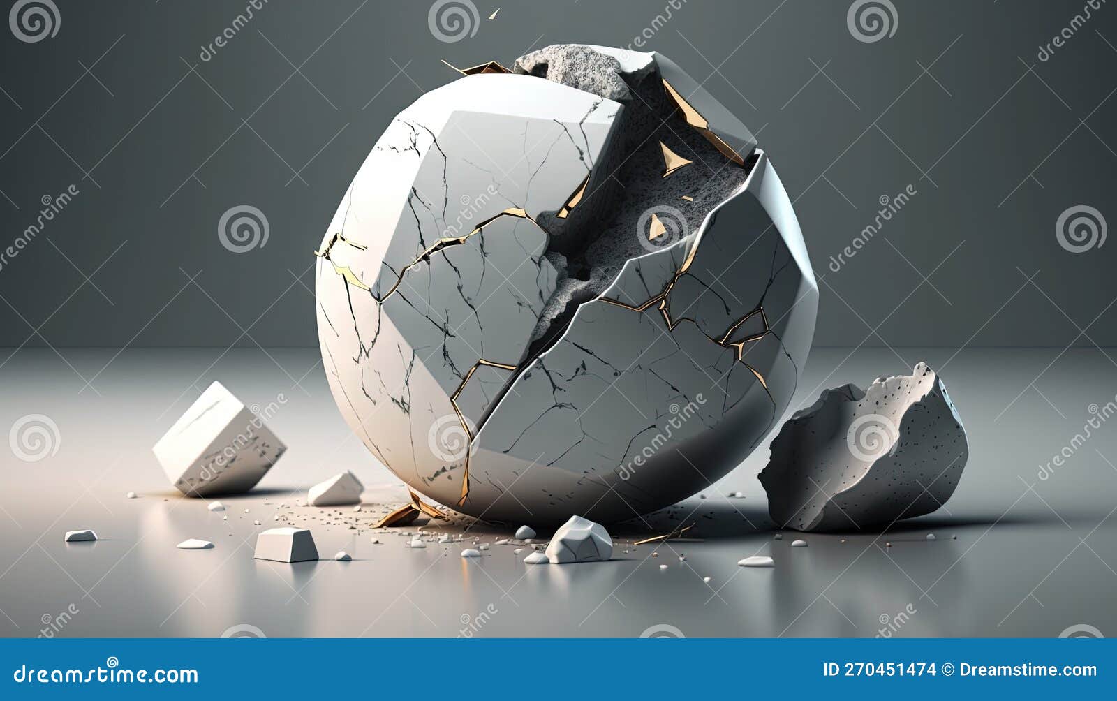 A Cracked Egg with a Cracked Shell on the Ground and Broken Eggshells ...