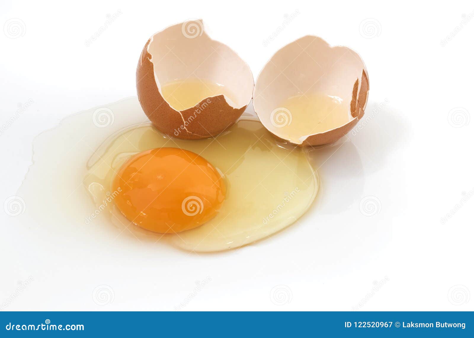 Cracked Egg with an Egg Shell. Stock Image - Image of chicken, food ...