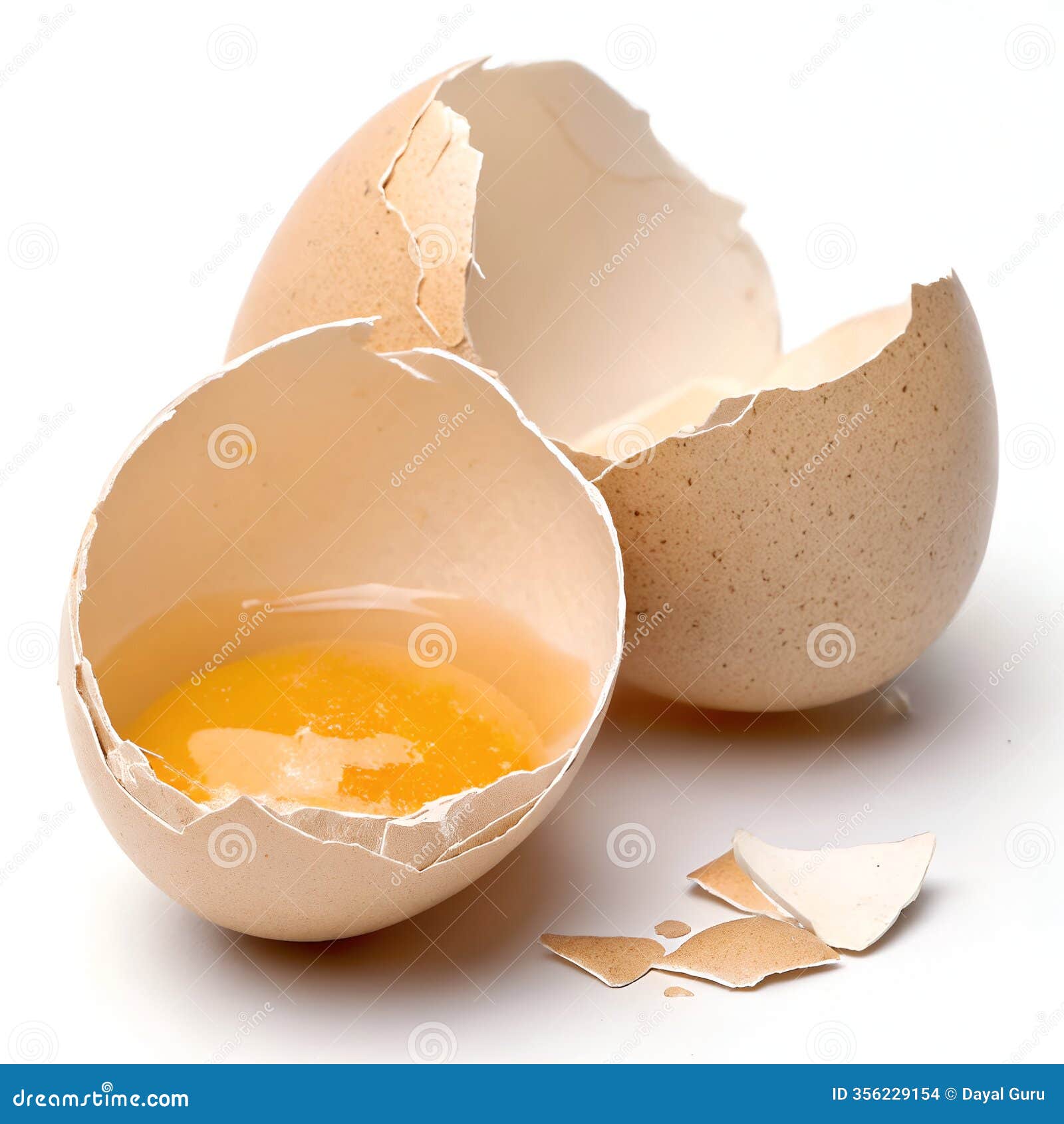 Cracked Egg Shell Isolated on White Background Stock Illustration ...