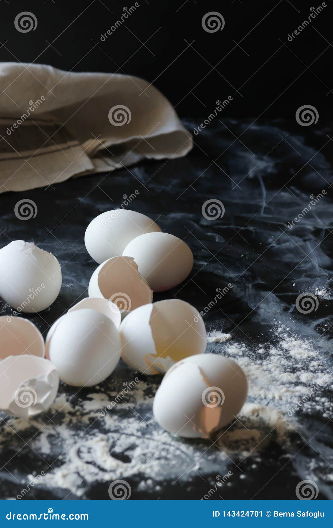 Cracked egg and shells stock image. Image of hands, natural - 143424701