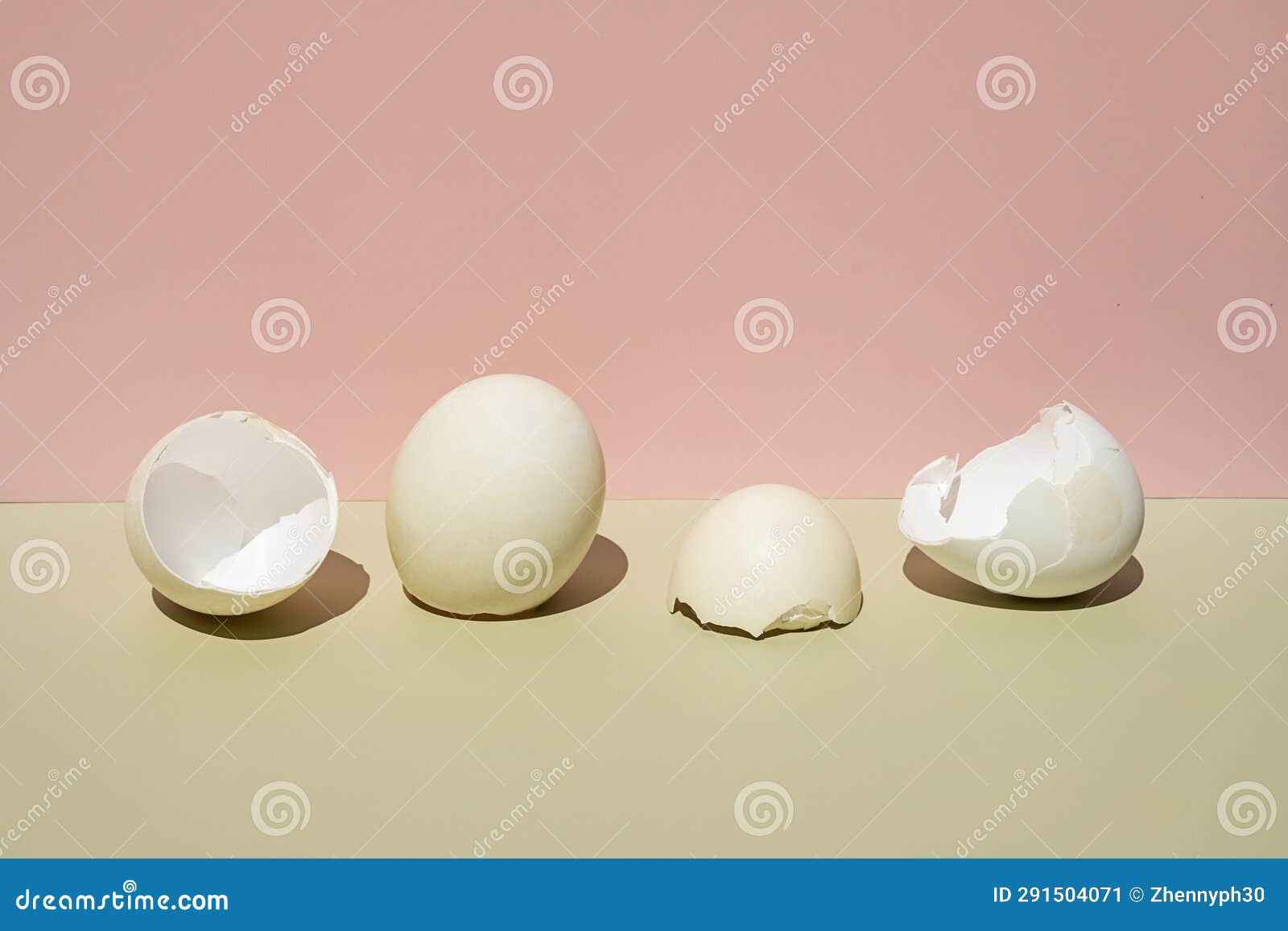 Cracked Eggs Shell. Easter Creative Still Life Stock Image - Image of ...