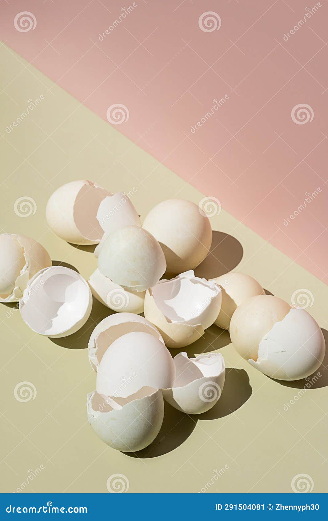 Cracked Eggs Shell. Easter Creative Still Life Stock Image - Image of ...