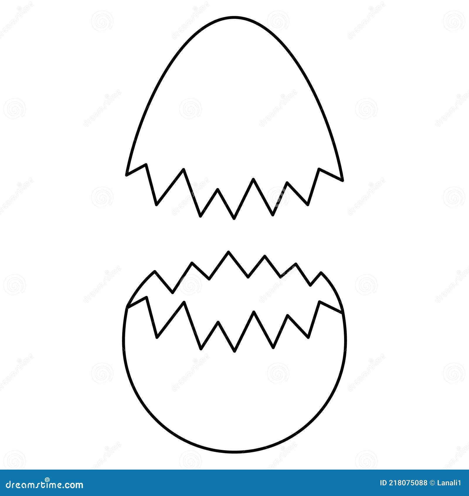 Cracked Eggshell. Sketch. Two Shells from a Chicken Egg. Vector ...