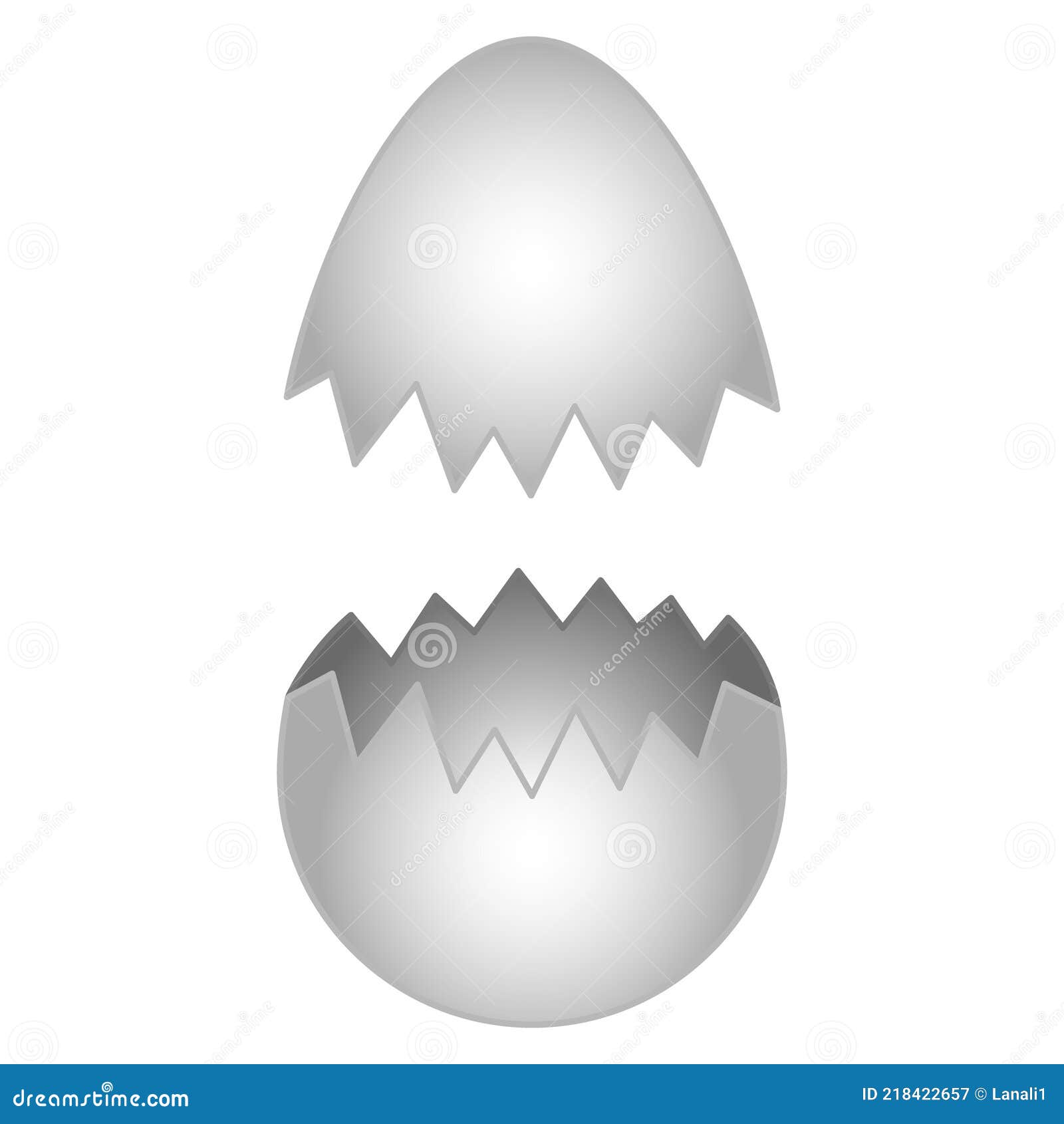 Cracked Eggshell. Two Shells from a Chicken Egg. Colored Vector ...