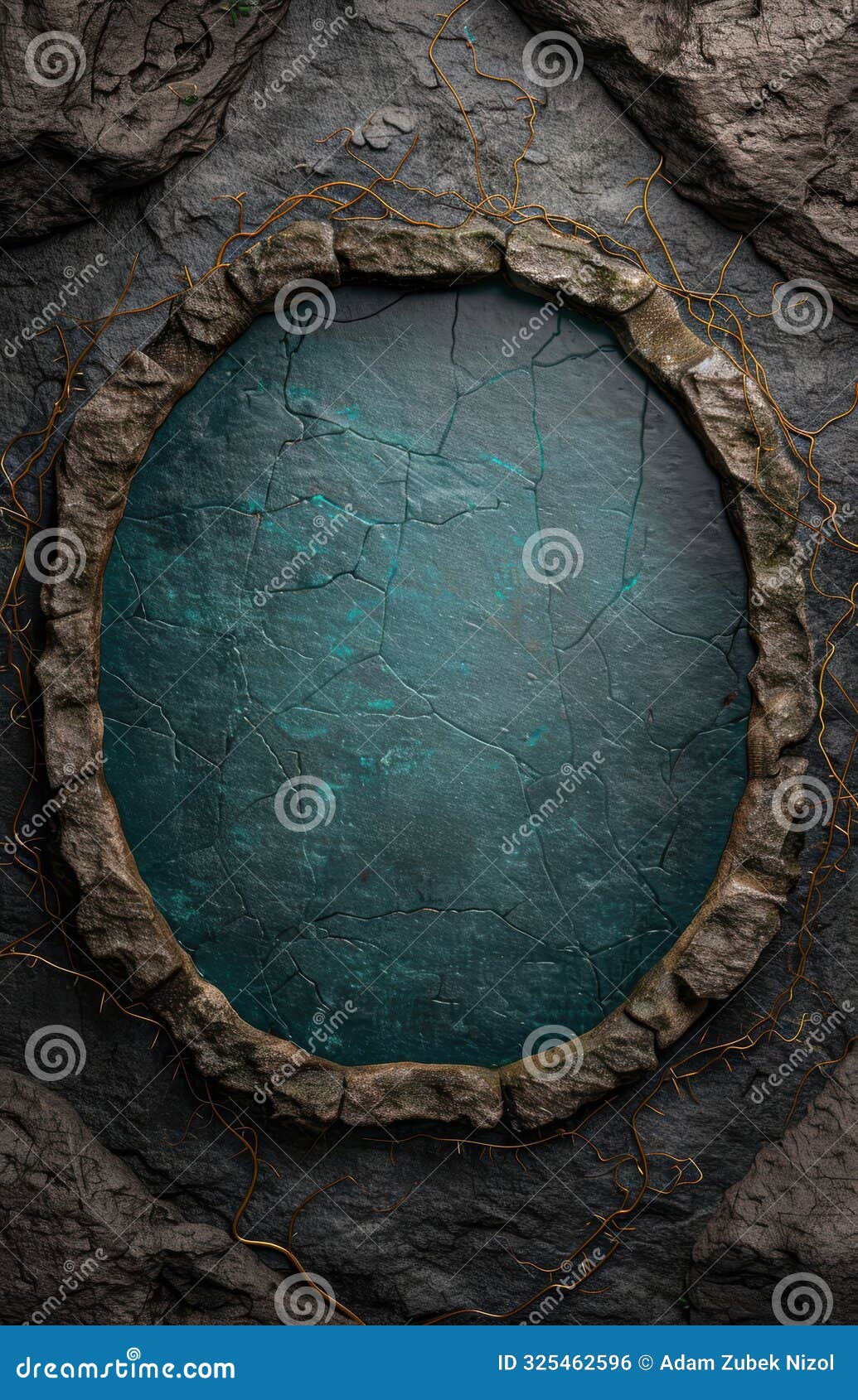 Cracked Emerald Gem in Rocky Cave Stock Illustration - Illustration of ...