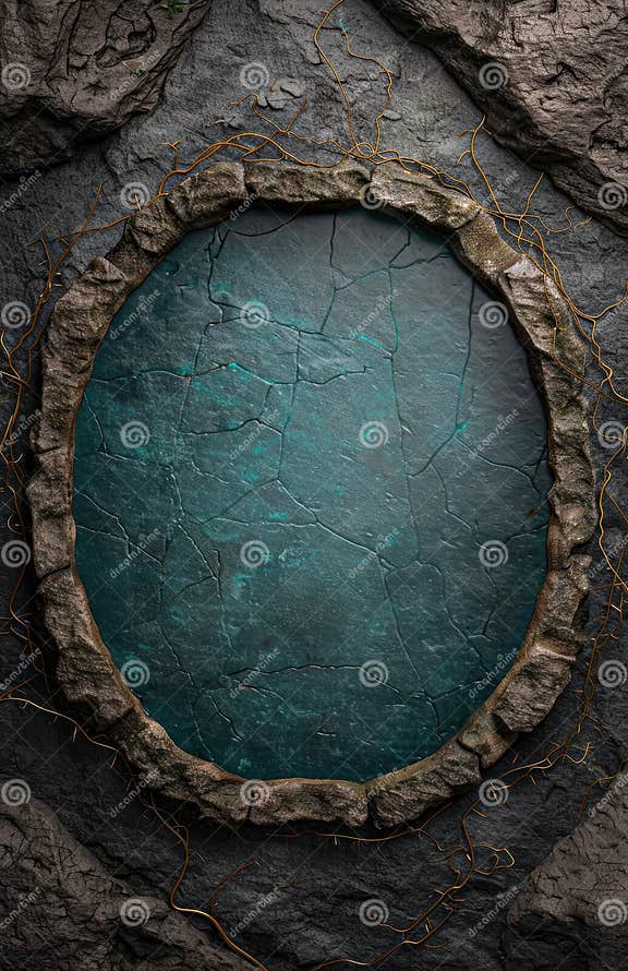 Cracked Emerald Gem in Rocky Cave Stock Illustration - Illustration of ...