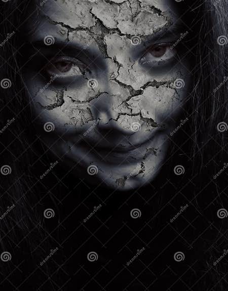 Cracked evil face stock photo. Image of evil, halloween - 18489506