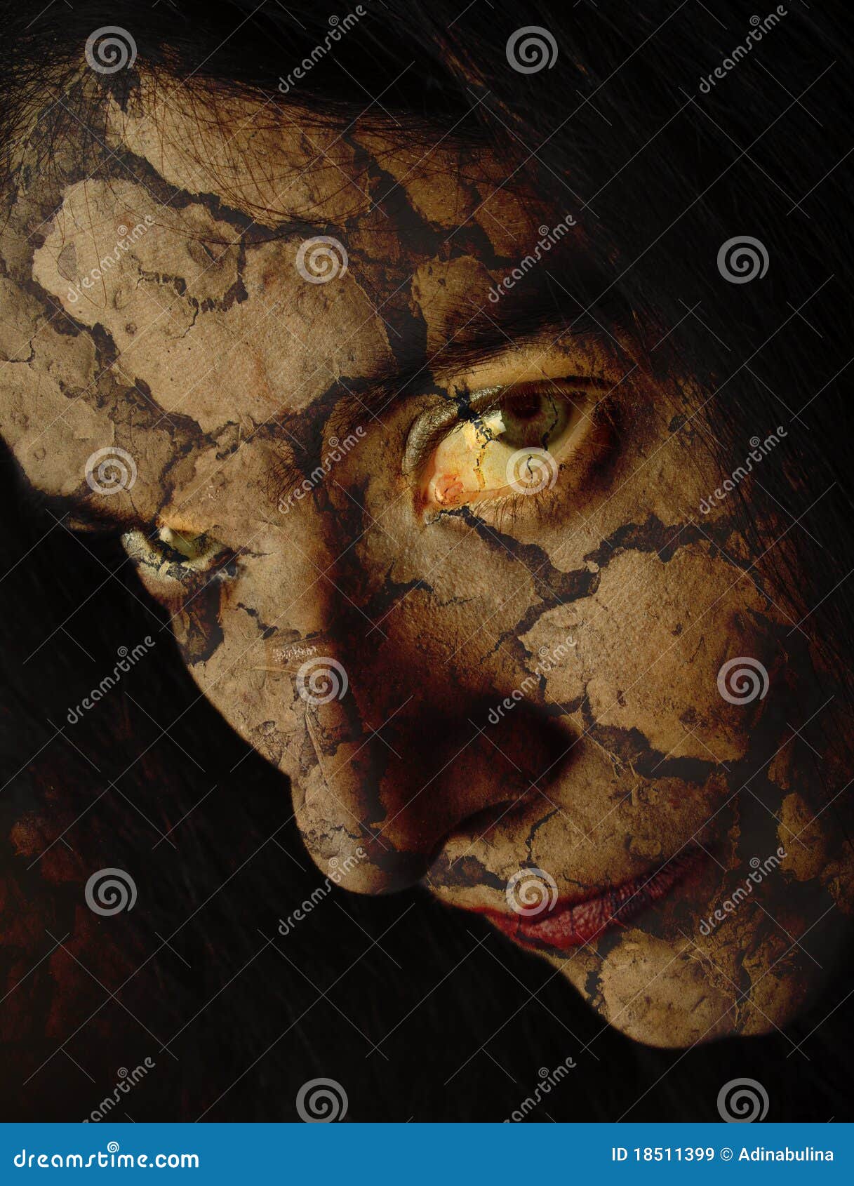 Cracked evil face stock image. Image of human, negative - 18511399