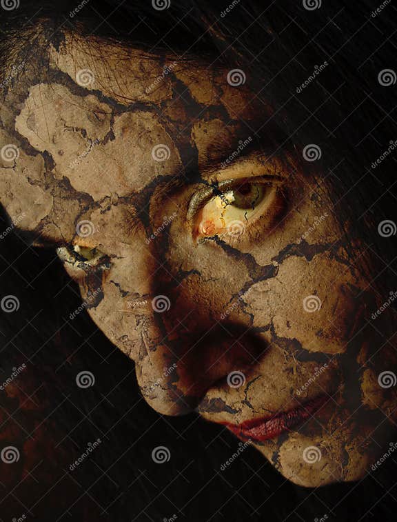 Cracked evil face stock image. Image of human, negative - 18511399