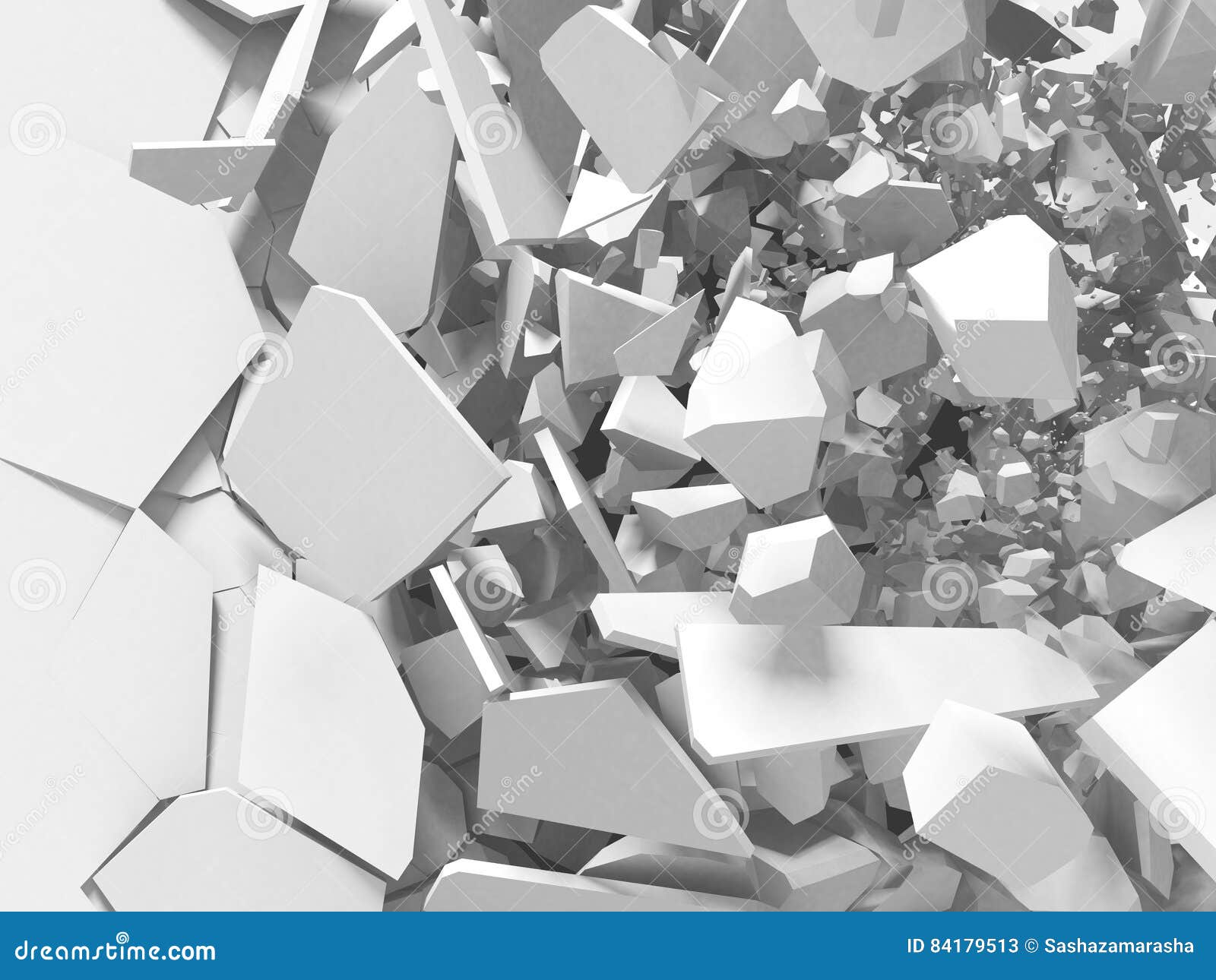 Cracked Explosion White Destruction Surface Abstract Background Stock ...