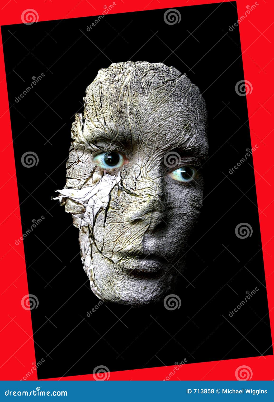 Cracked face stock illustration. Illustration of alien - 713858