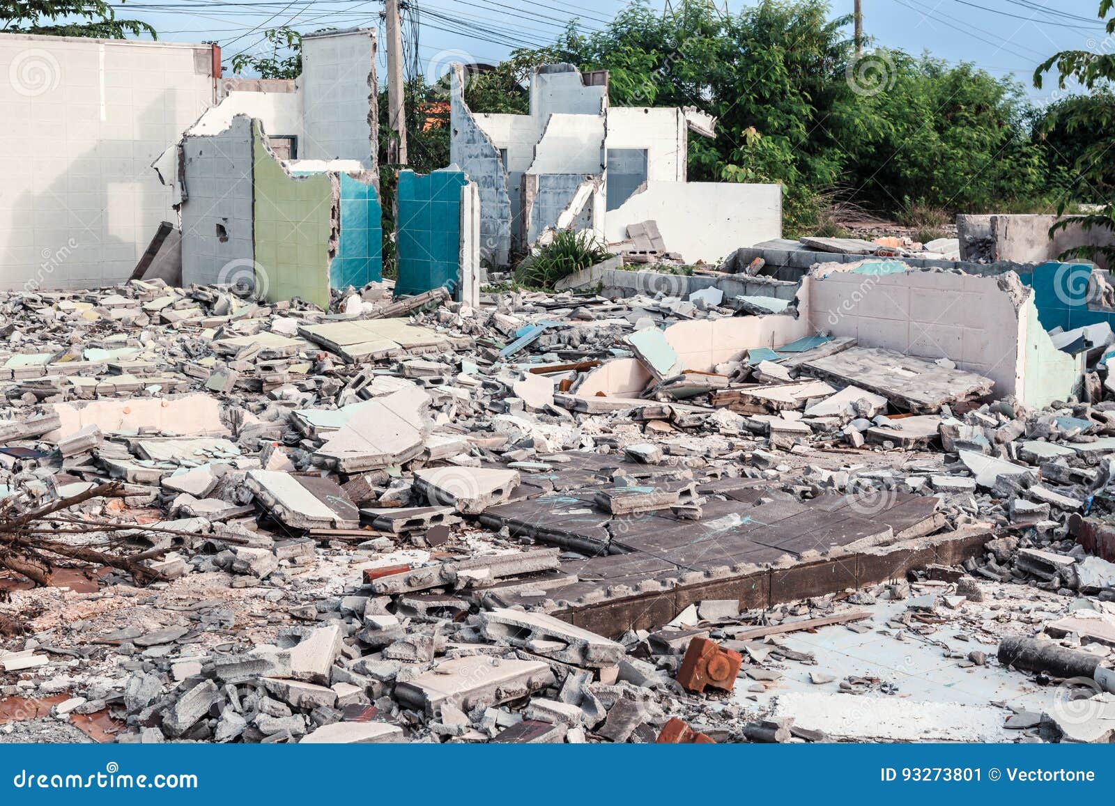 Cracked Floor of Destroyed Building. Stock Image - Image of concrete ...