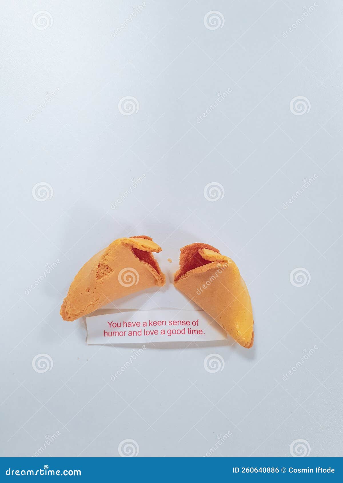 Cracked Fortune Cookie with a Positive Message Stock Photo - Image of ...