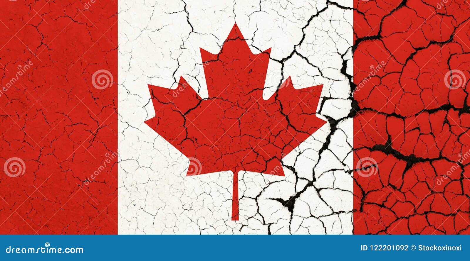 Cracked Canada Flag - Crisis Stock Illustration - Illustration of ...